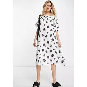 Lost Ink | Dresses | Lost Ink Nwt Off Shoulder Floral Print Black White ...